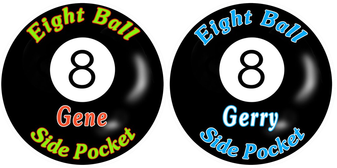 2 Billiard Pool Decals Bumper Stickers 4" Personalize Gifts Girls ...