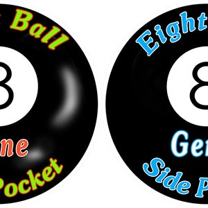 2 Billiard Pool Decals Bumper Stickers 4" Personalize Gifts Girls ...