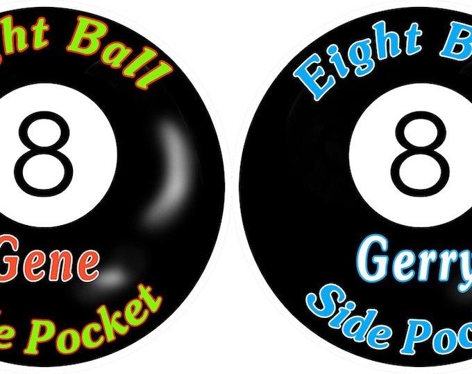 2 Billiard Pool Decals Bumper Stickers 4" Personalize Gifts Girls ...