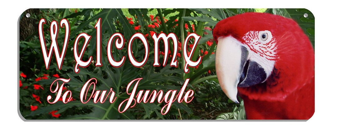 Parrot Green Wing Welcome Sign 3-7/8" X 10-1/2" Metal Personalize Any ...