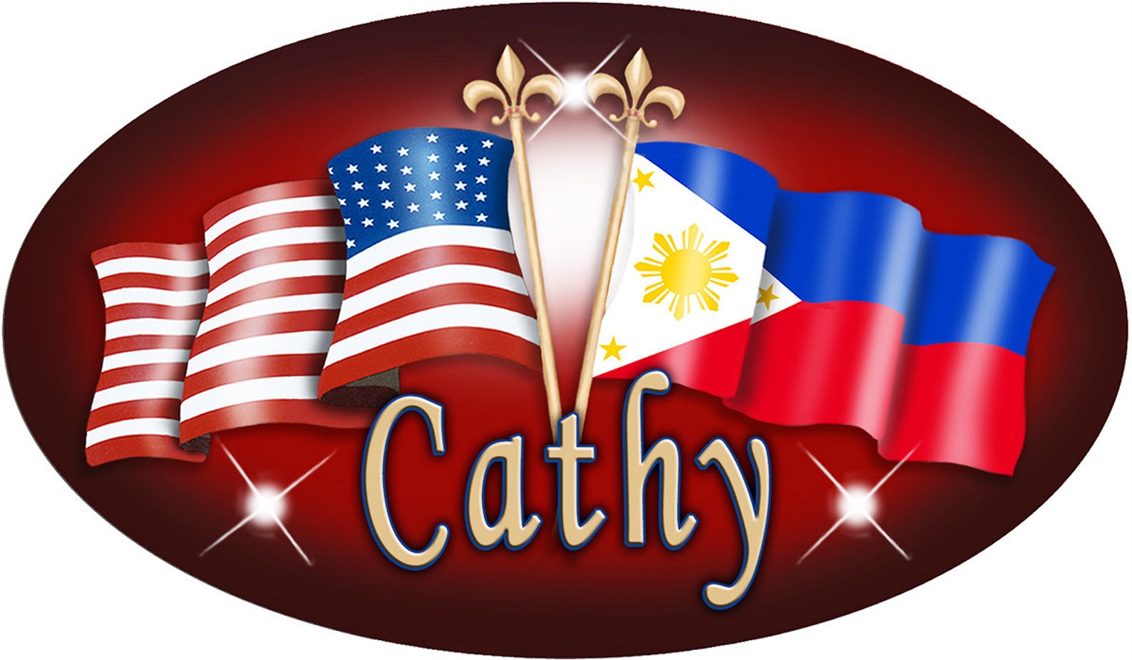 One USA & Philippine Unity Flags Vinyl Rectangle Decal Bumper - Etsy