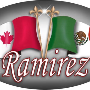 One Canadian Mexican Unity Flags Vinyl Oval Decal Bumper Sticker Medium ...