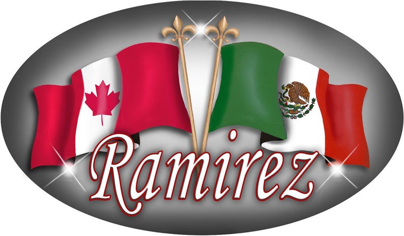 One Canadian Mexican Unity Flags Vinyl Oval Decal Bumper - Etsy