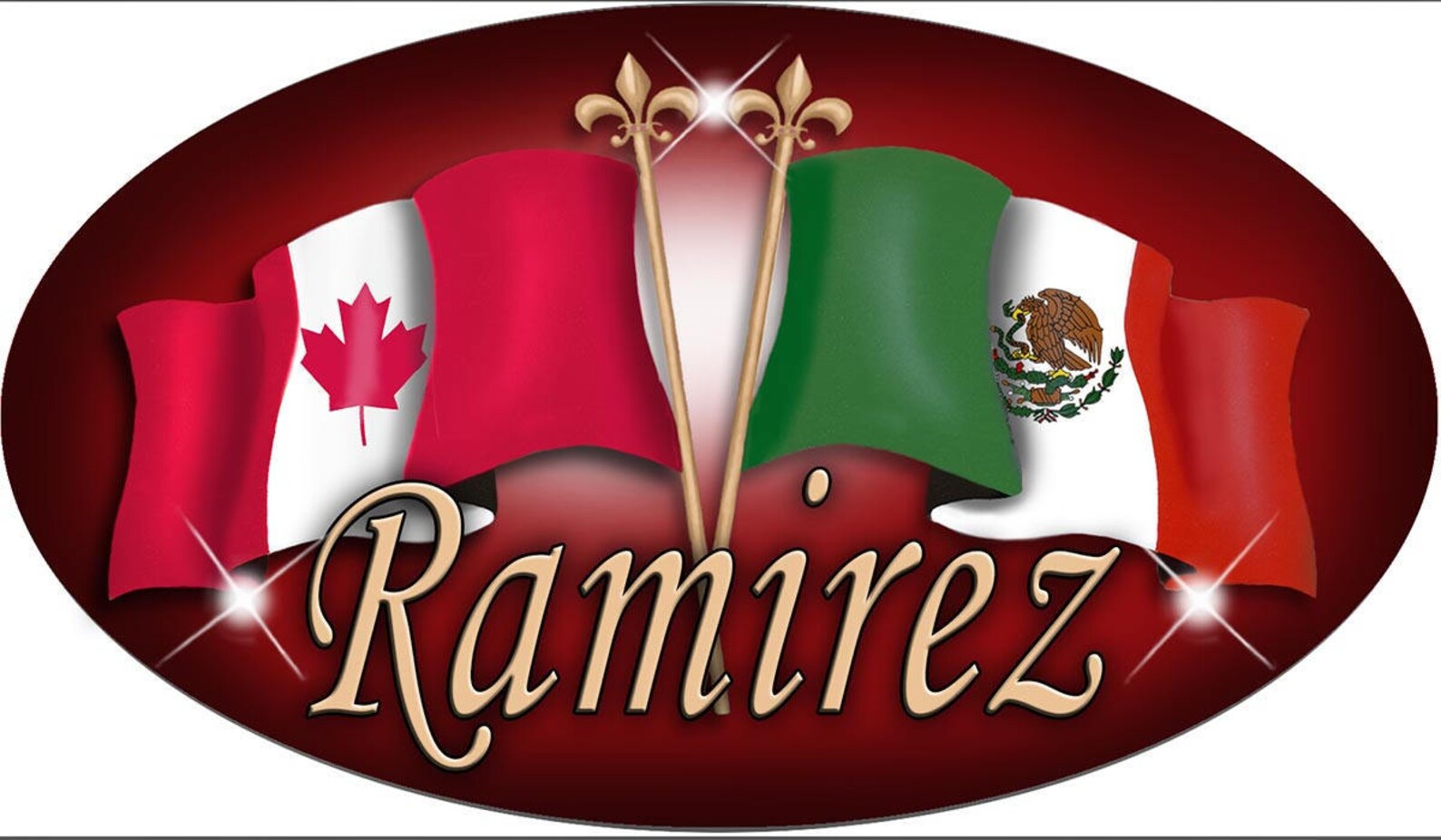 One Canadian Mexican Unity Flags Vinyl Oval Decal Bumper - Etsy