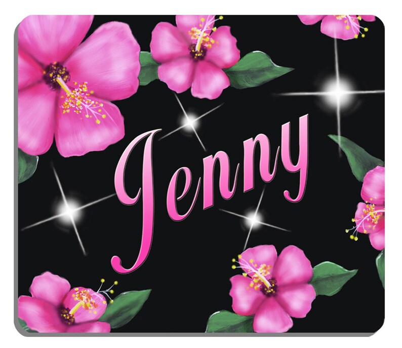 Personalize Hot Pink Hibiscus Mouse Pad Custom Gifts Girls - Etsy