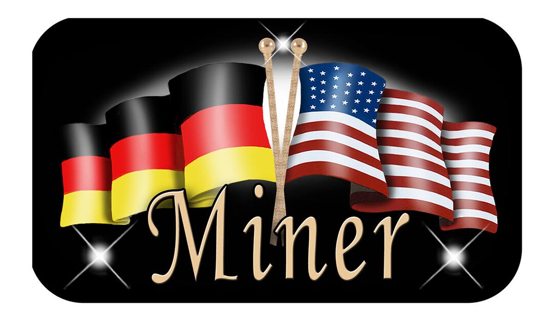 One USA & German Unity Flags Vinyl Rectangle Decal Bumper Sticker 3" X ...