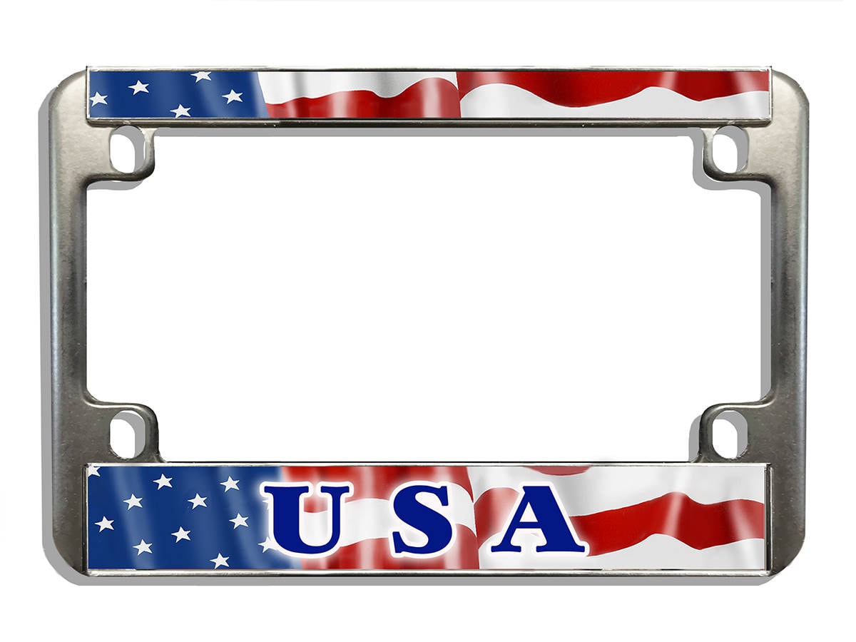 USA Flag Design Motorcycle Size License Plate Frame Fits | Etsy
