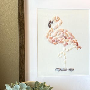 Flamingo Framed Artwork Handmade With Coquina Shells - Etsy