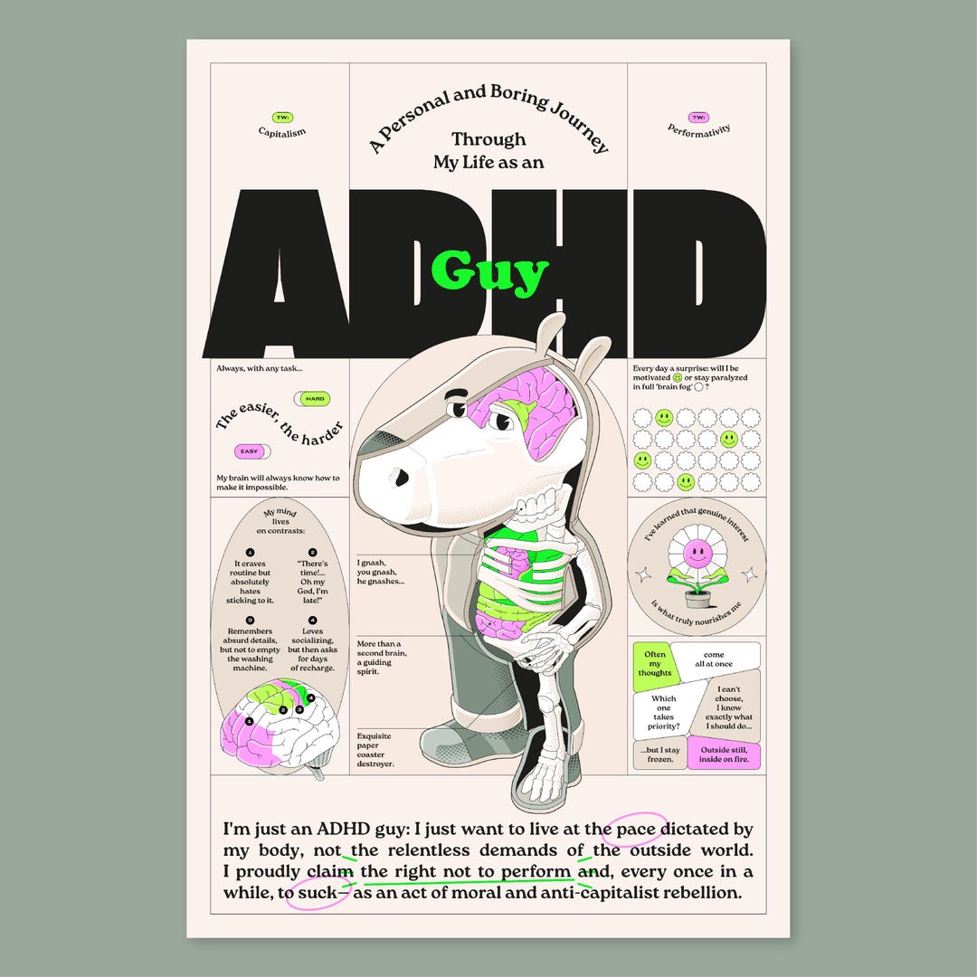 ADHD GUY – Giclée Fine Art Poster - Etsy