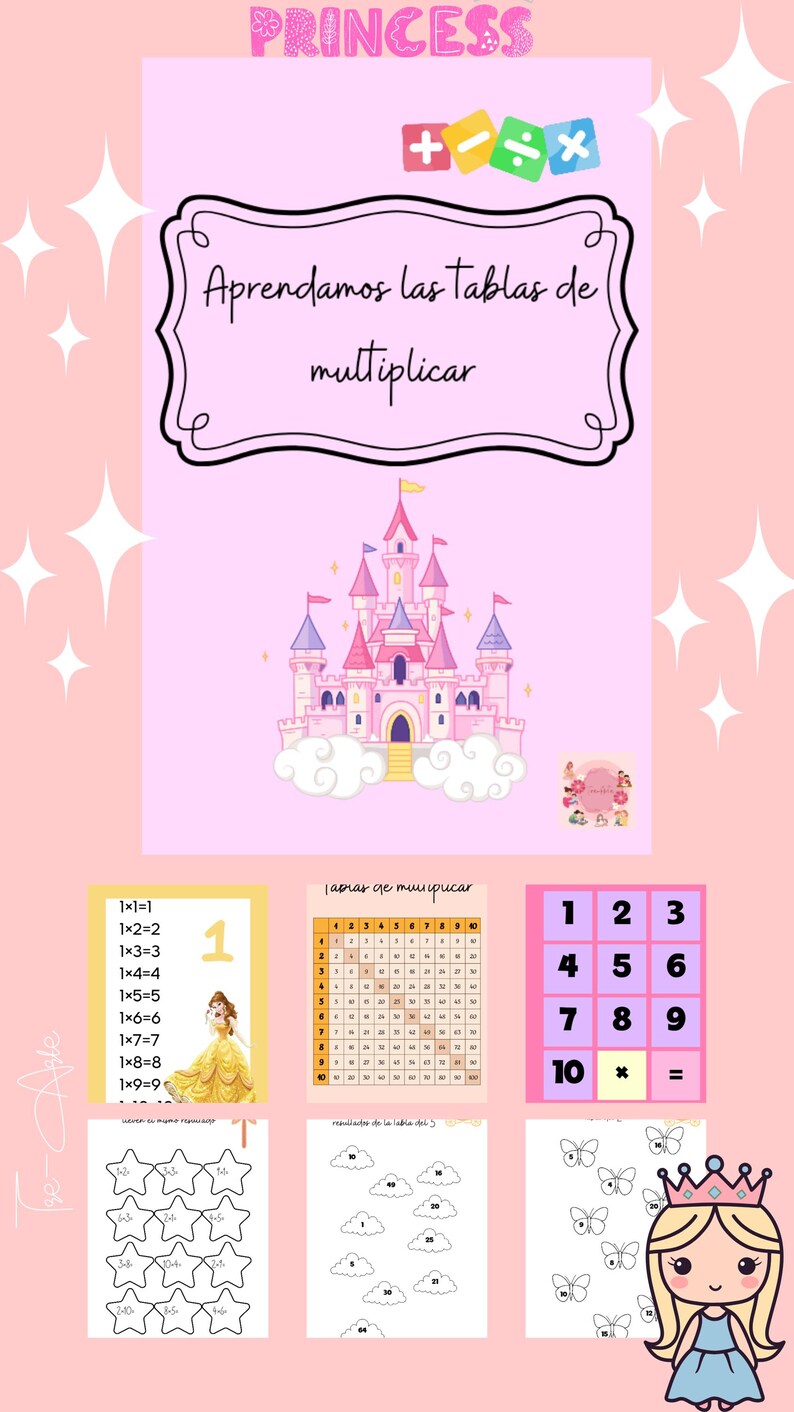 PRINTABLE PRINCES Multiplication Tables - Etsy