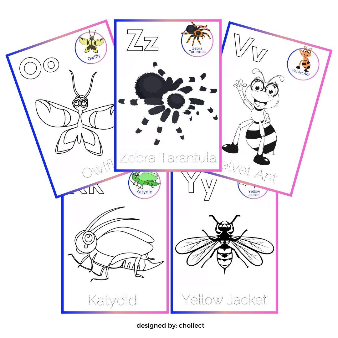Printable Insect Alphabet Coloring Pages - Fun and Educational ...