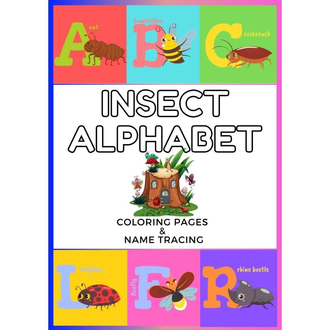 Printable Insect Alphabet Coloring Pages - Fun and Educational ...