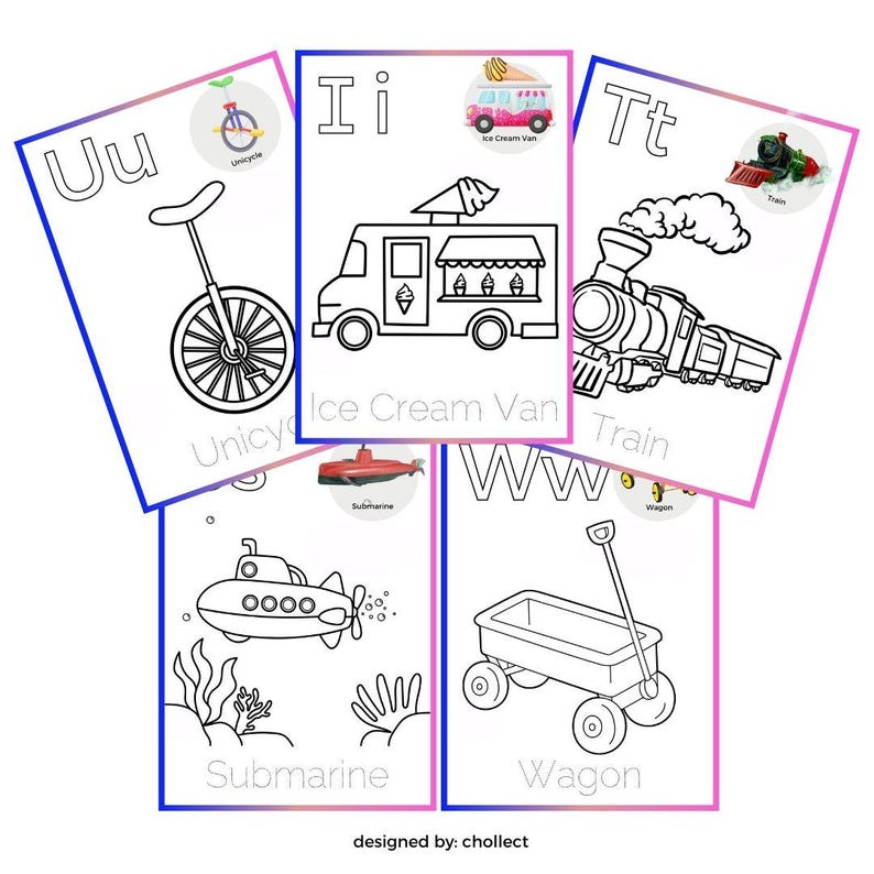 Printable Transport Alphabet Coloring Pages - Fun and Educational ...