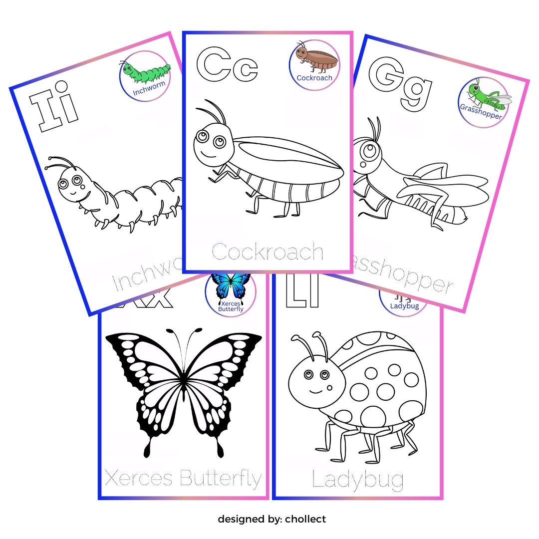 Printable Insect Alphabet Coloring Pages - Fun and Educational ...