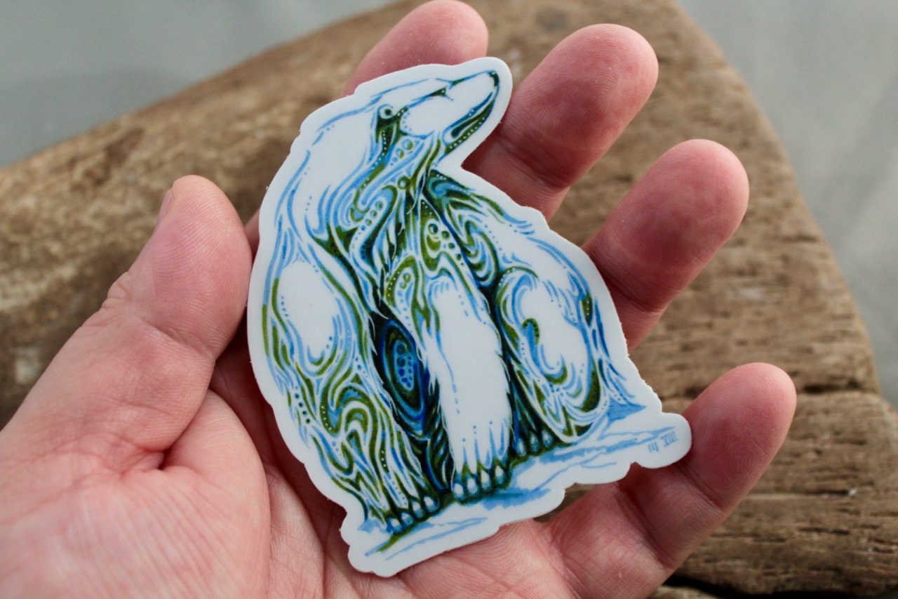 Nanuq in Blue - Alaska Native Inupiaq Art Sticker - Etsy