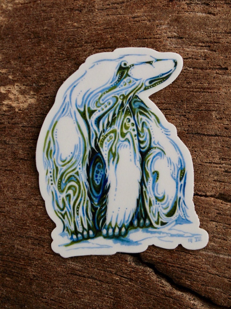Nanuq in Blue - Alaska Native Inupiaq Art Sticker - Etsy