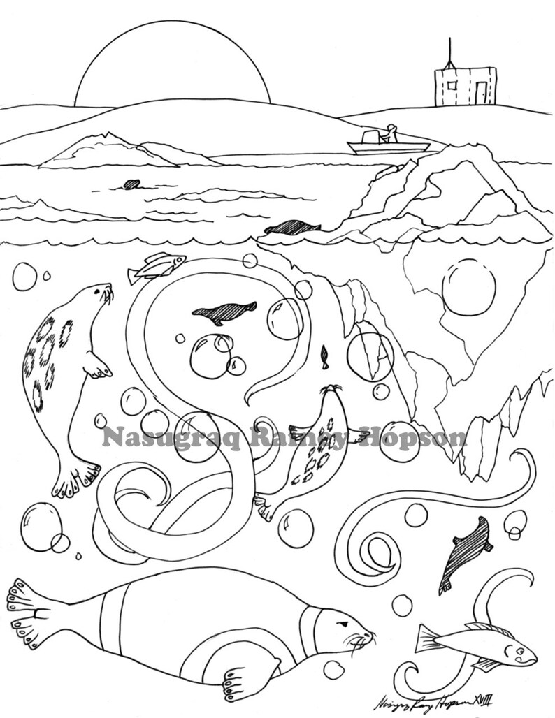 All 10 of My Inupiaq Coloring Pages - DIGITAL DOWNLOAD - Alaska Native ...