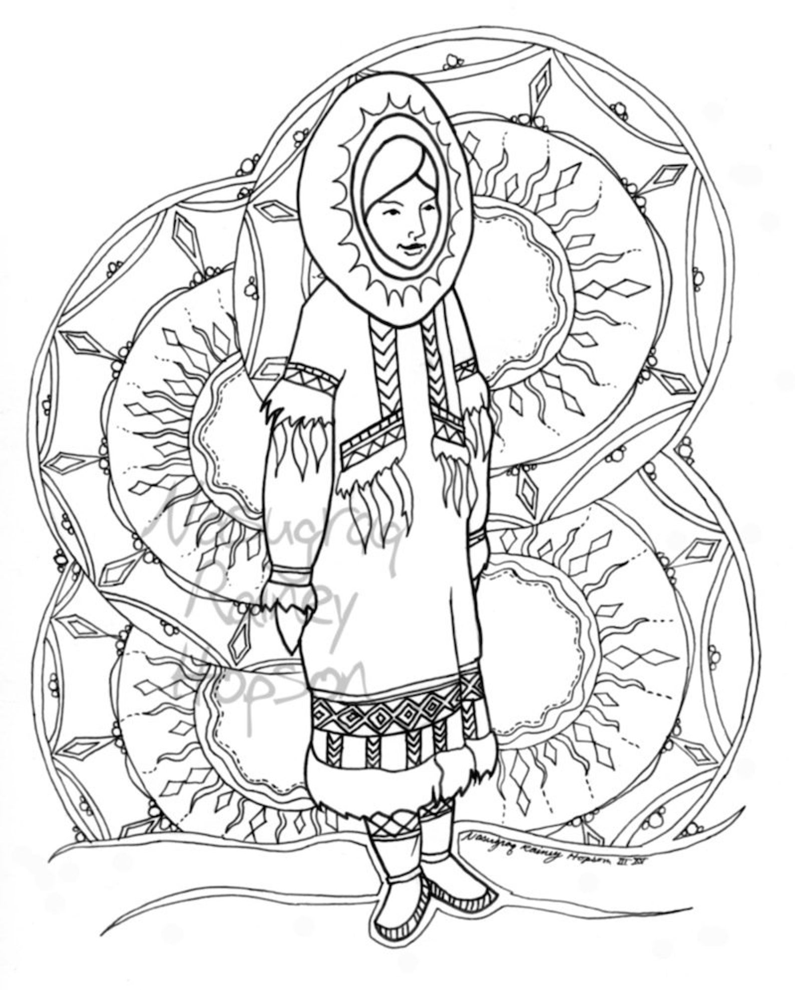 All 10 of My Inupiaq Coloring Pages - DIGITAL DOWNLOAD - Alaska Native ...