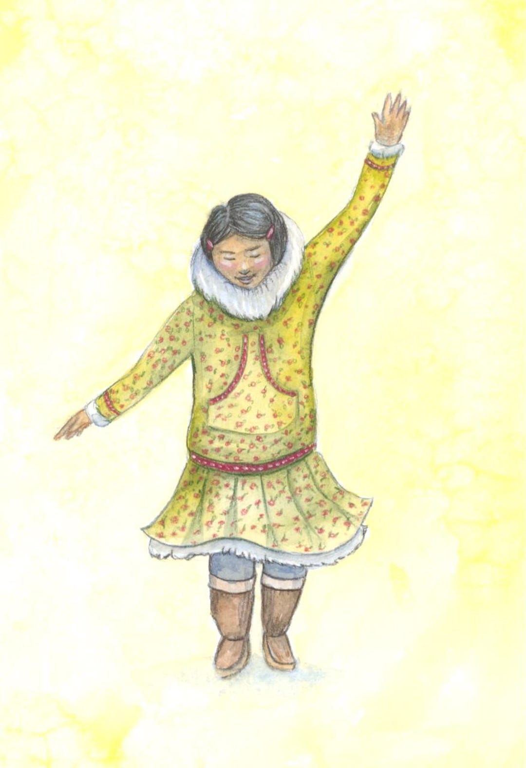 Holiday Dancer - Alaska Native Inupiaq Watercolor Painting - Etsy