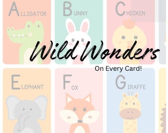 26 Animal Alphabet Flash Card for Preschoolers Pre-school Cards ...