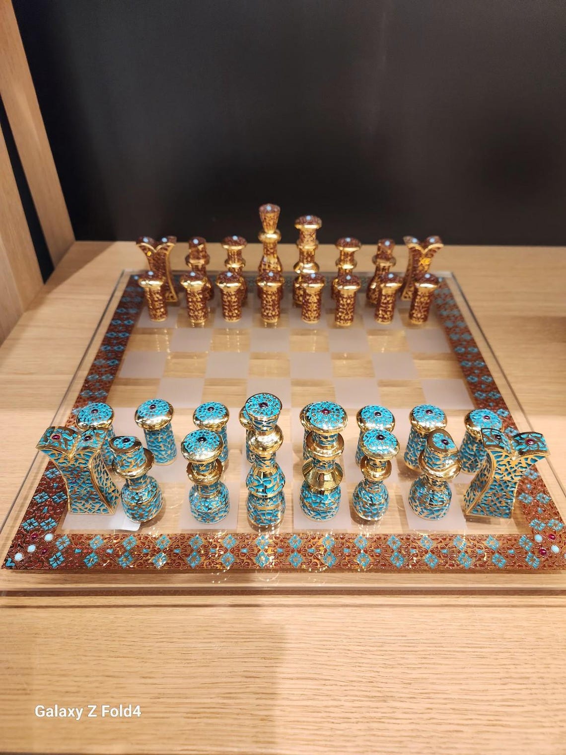 Handmade Ottoman Chess Set – Luxury Glass & Gold Gilded Collectible ...