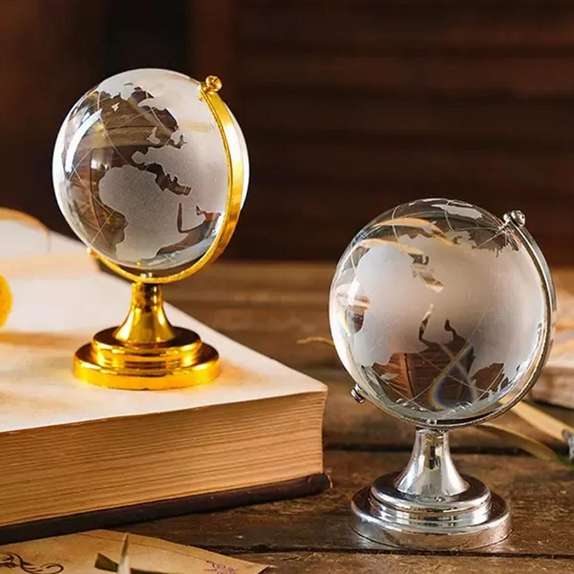 Earth 3D Engraved Glass Mini World Map Crystal Globe - Etsy