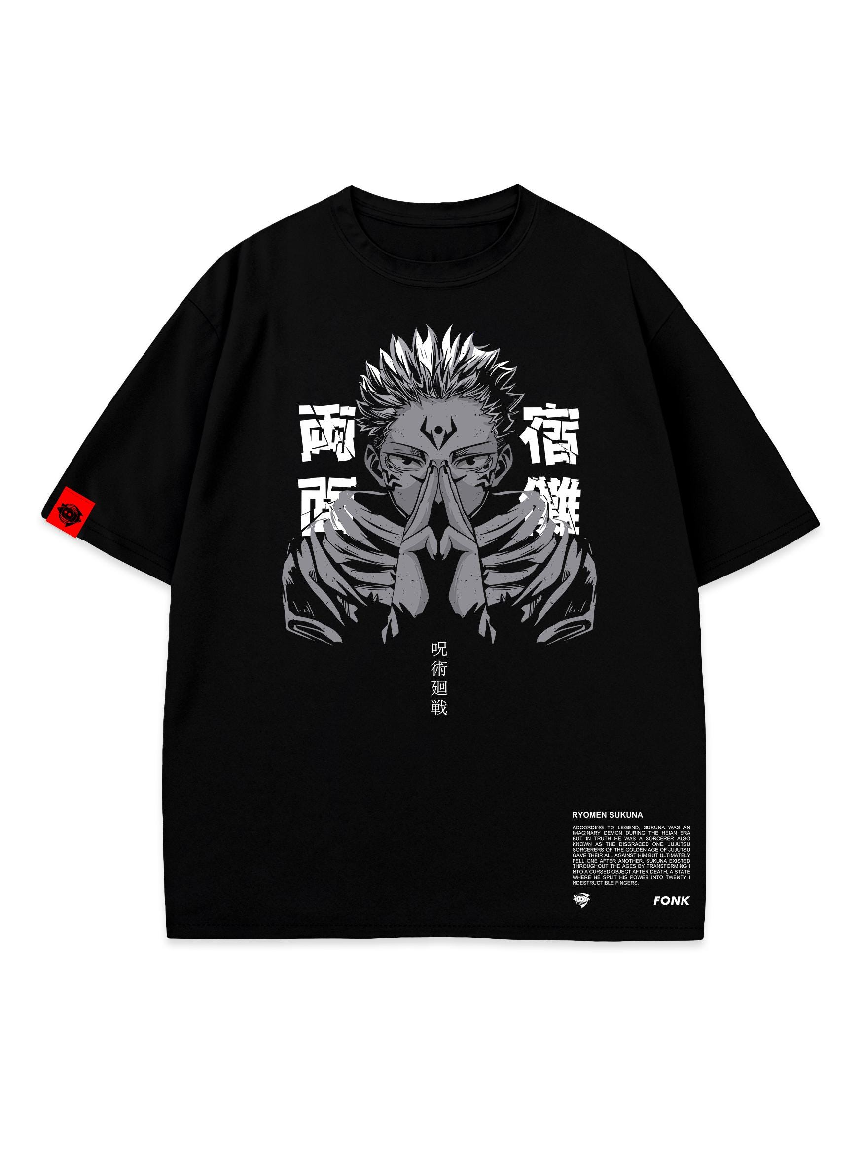 Sukuna, Jujutsu Kaisen, LIMITED Black T-shirt, Anime and Manga Clothing ...