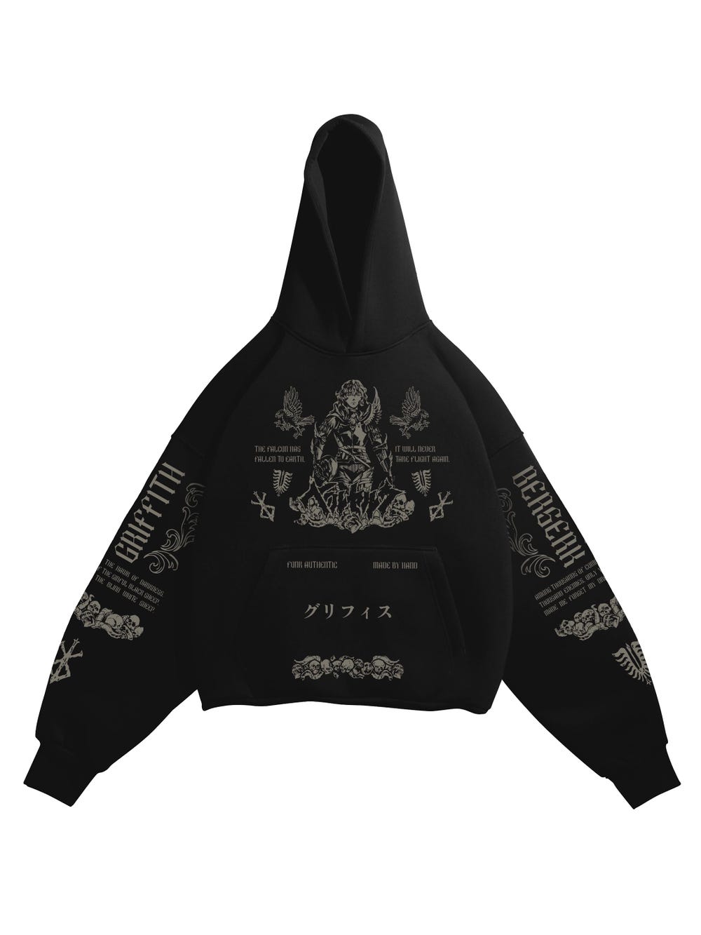 Griffith Hoodie | Anime Berserk / Limited Black Demi-Season Hoodie ...