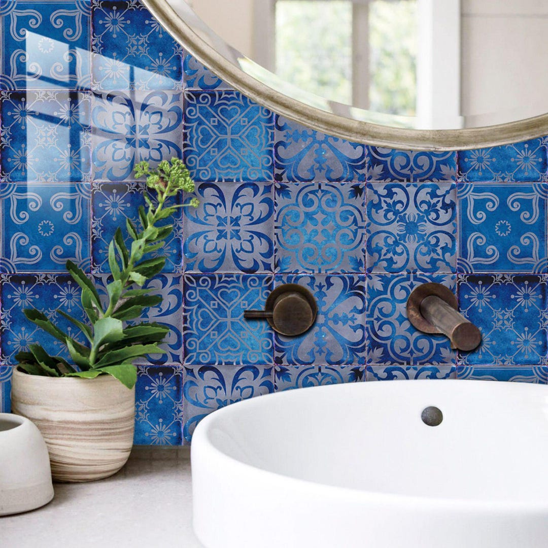 Blue Wall Decal, Peel and Stick Wall Decal, Removable Wallpaper ...