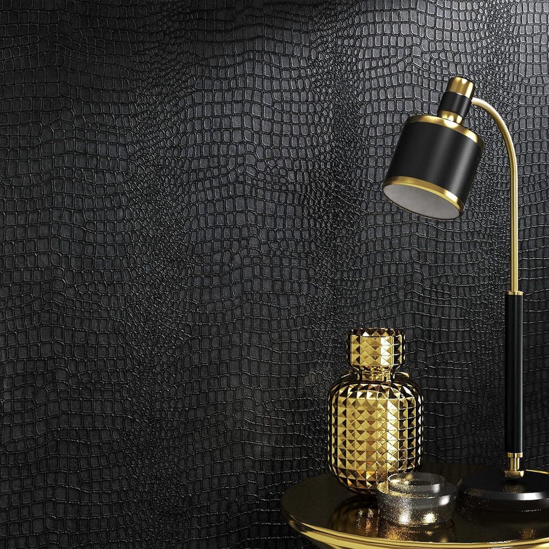 Black Crocodile Texture Wallpaper: Peel and Stick Wall Art - Etsy