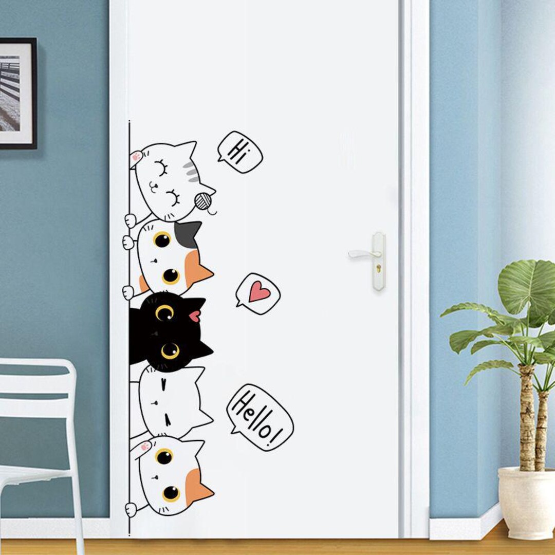 Playful Cat Wall Decals: Kids Room Decor, Cat Lover Gift - Etsy