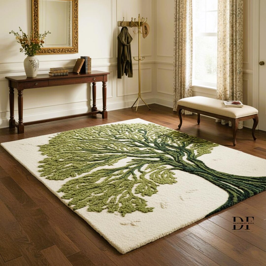 Giant Tree of Life Hand Tufted Rug Custom NZ Wool Bedroom Living Room ...