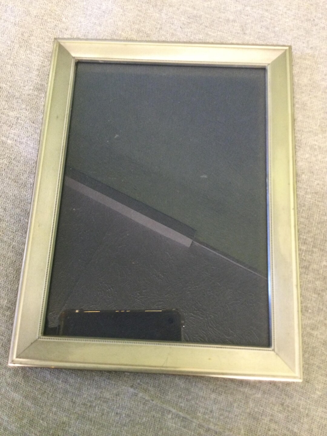 Rectangle Silver Coloured Metal Photo Frame With Engine Turned Border ...