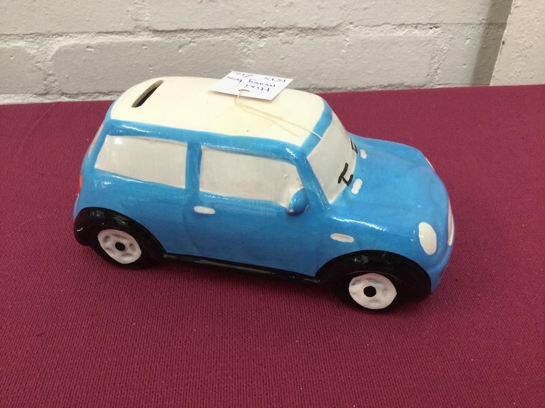 Blue and White Ceramic Mini Cooper Money Box / Piggy Bank - Etsy