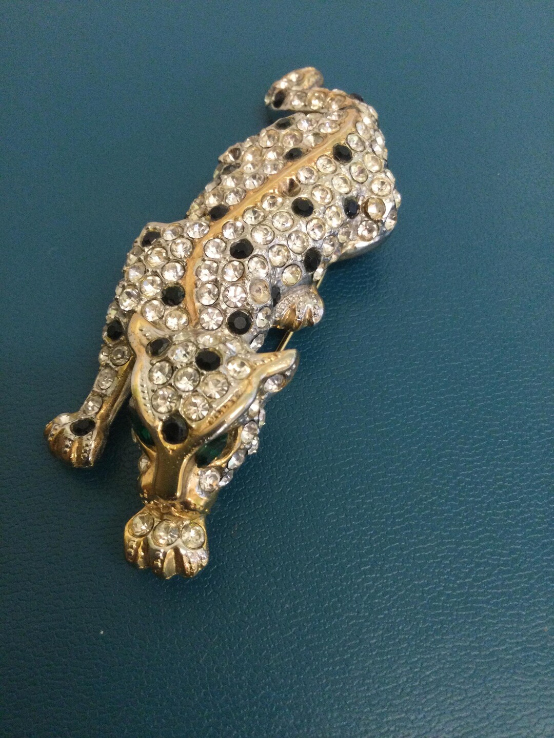 Vintage Ciro Prowling Leopard Diamante Brooch - Etsy