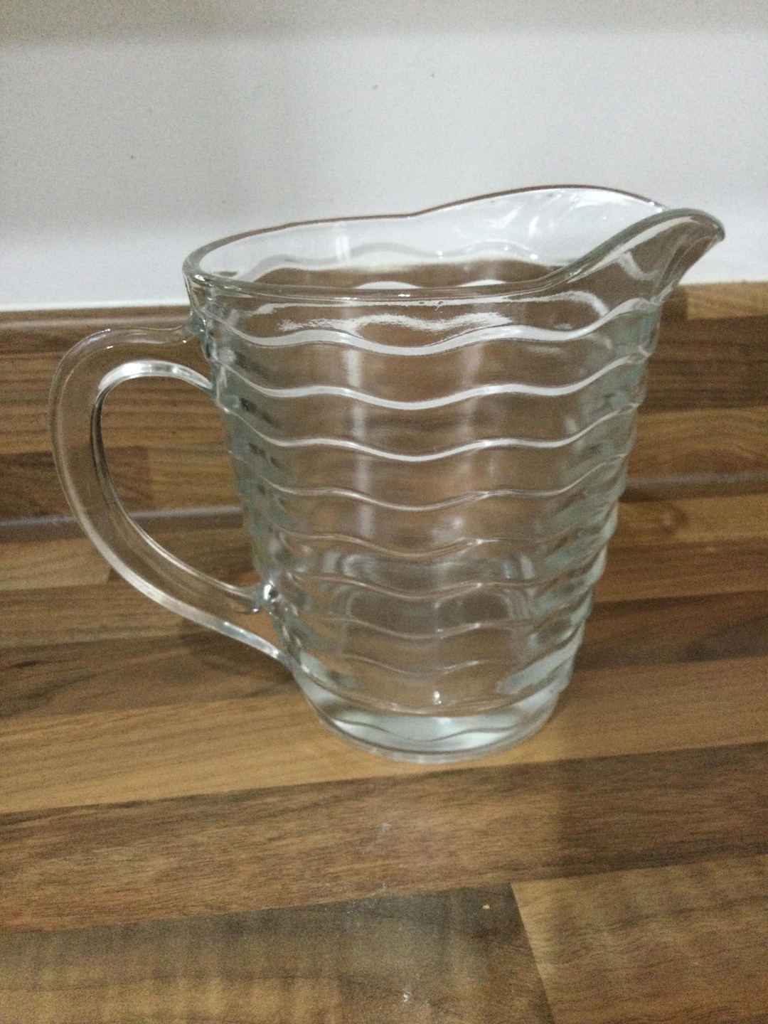 Vintage Clear Glass Lemonade Jug With Wavy Line Pattern - Etsy