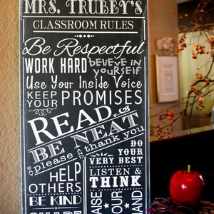 Classroom Rules Personalized Teacher Gift School Rules Typography ...