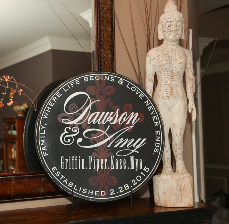 24 Religious Cross Personalized Wood Round Sign for - Etsy