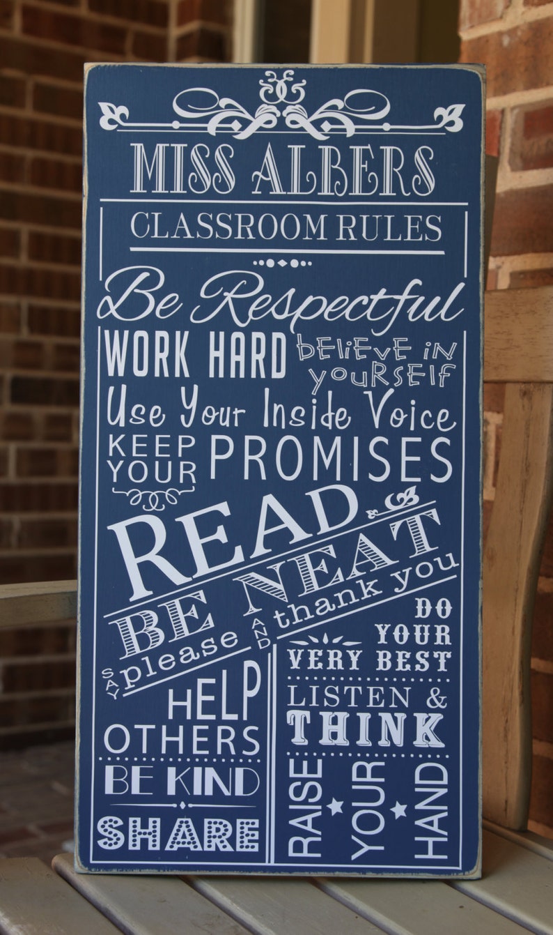Classroom Rules Personalized Teacher Gift School Rules - Etsy