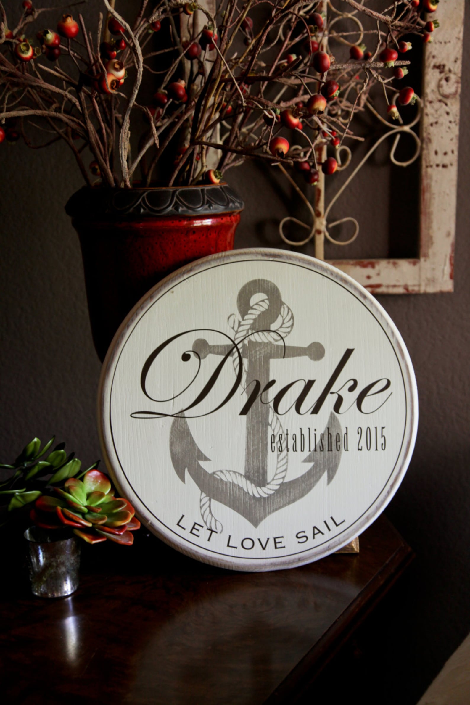 15 Round Nautical Themed Decor Personalized Last Name Etsy 15-round-nautical-themed-decor-personalized-last-name-etsy