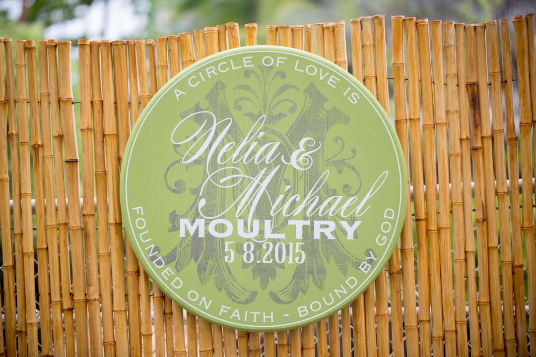 24 Round Personalized Wedding Couple Signage A Circle - Etsy