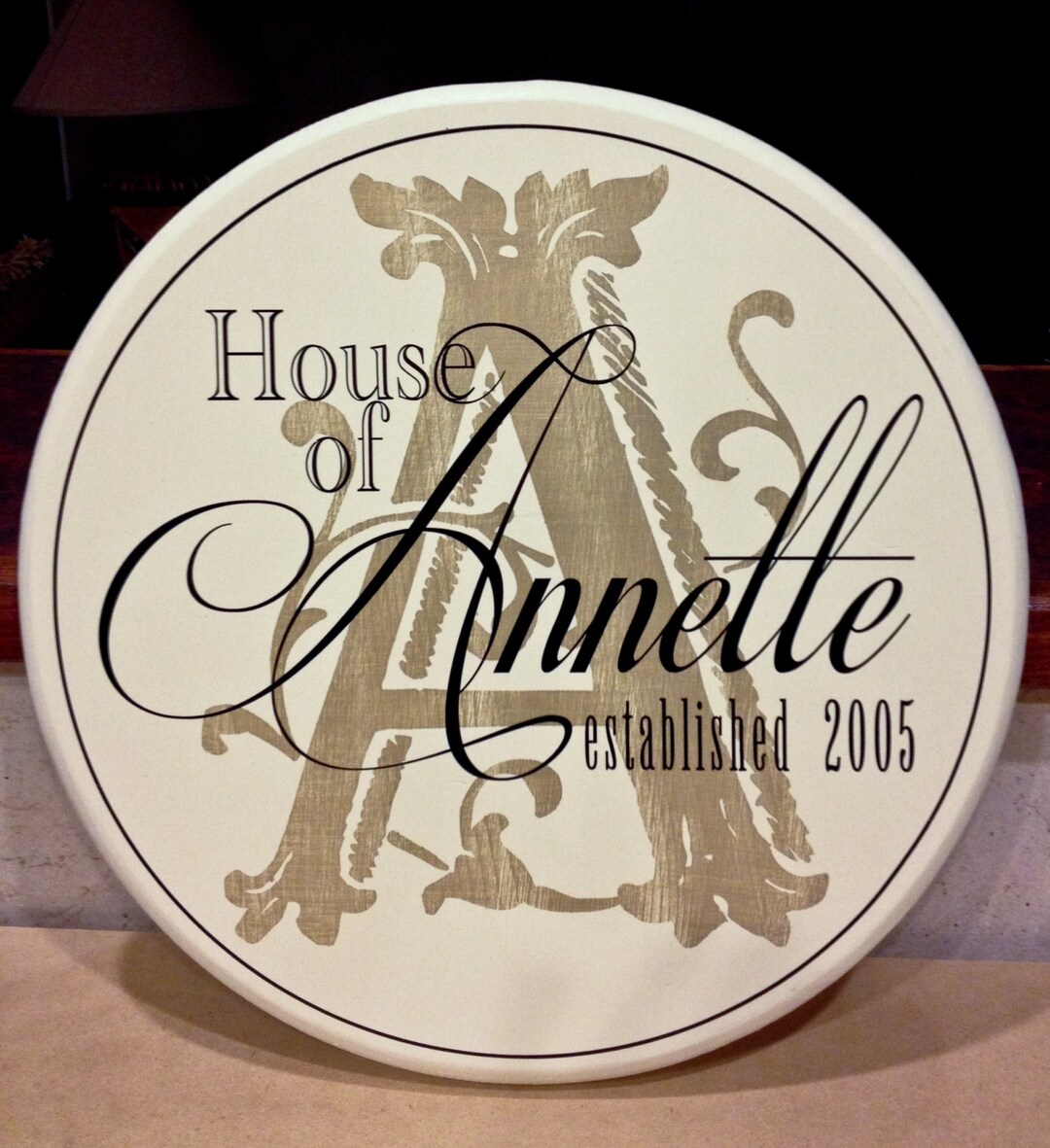 18 Round Personalized Established Family Name Sign Vintage Surname ...