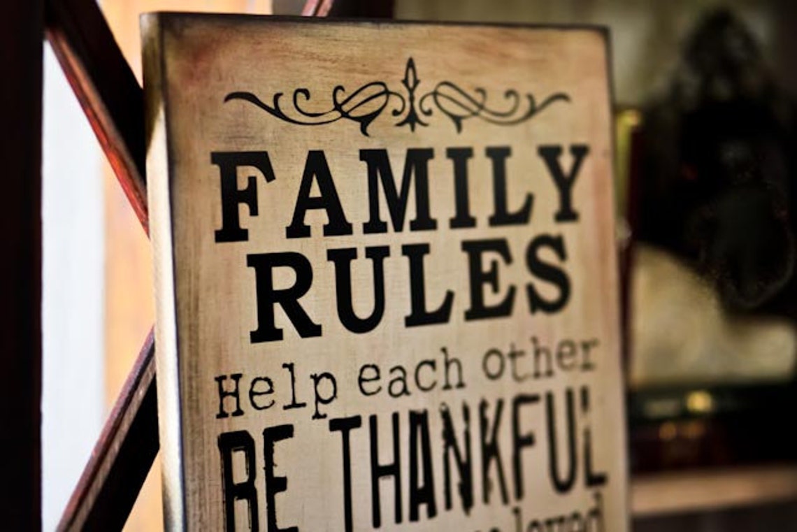 Family Rules Sign 15x36 Handmade Personalized Rules to - Etsy