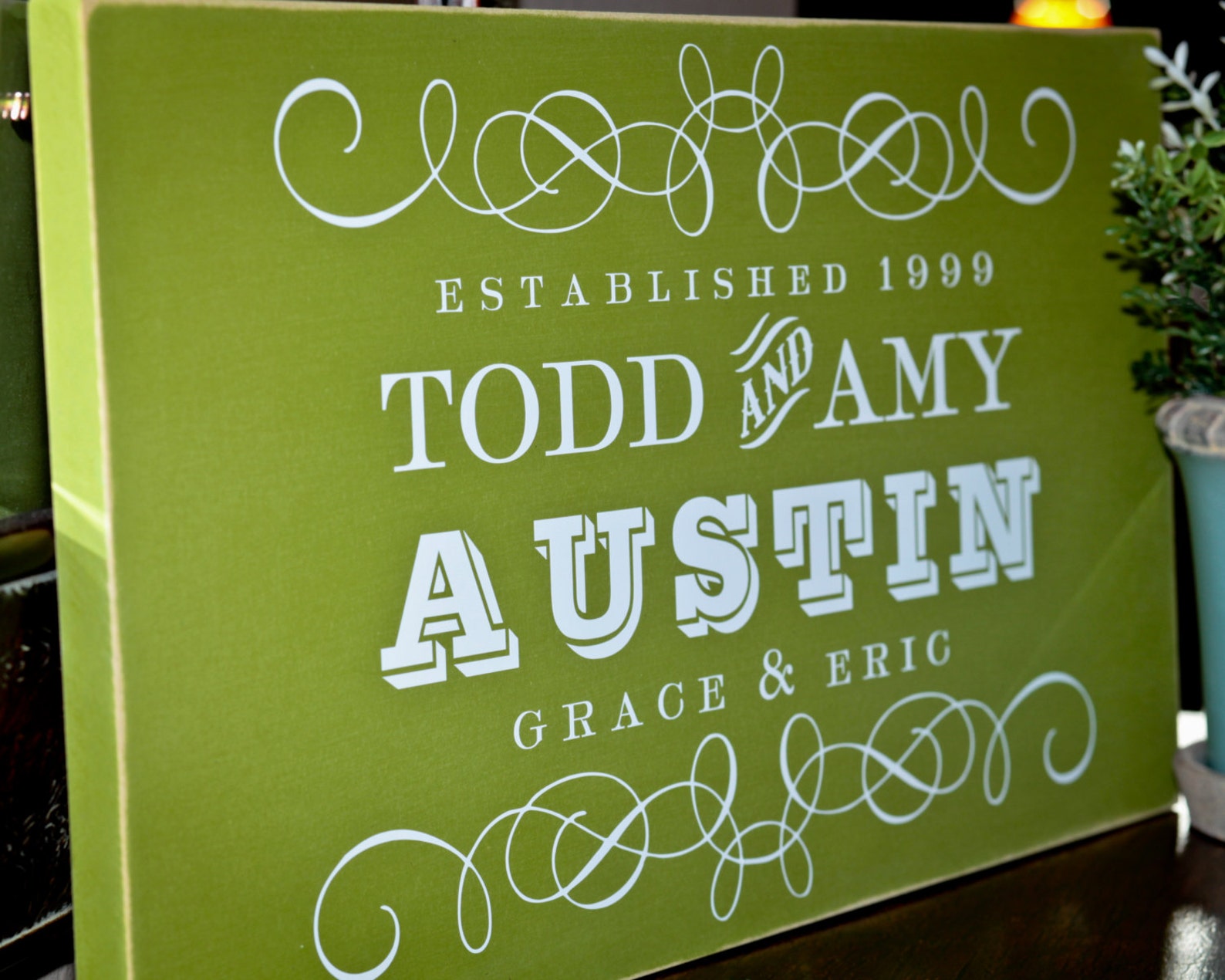 Personalized Established Family or Wedding Name Sign 12x24 - Etsy