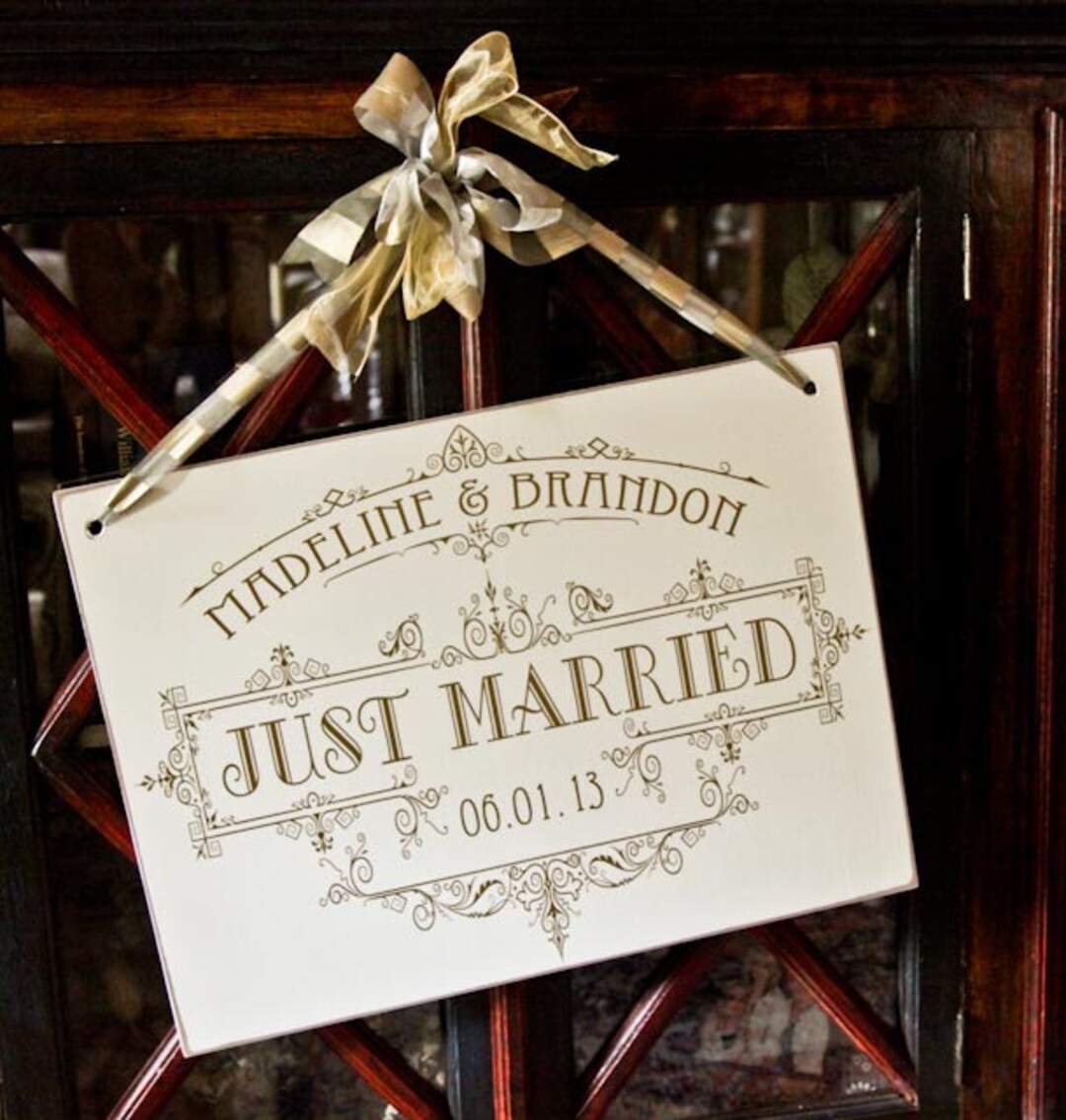 Custom Personalized Just Married Wedding Sign to Hang on Your Exit ...