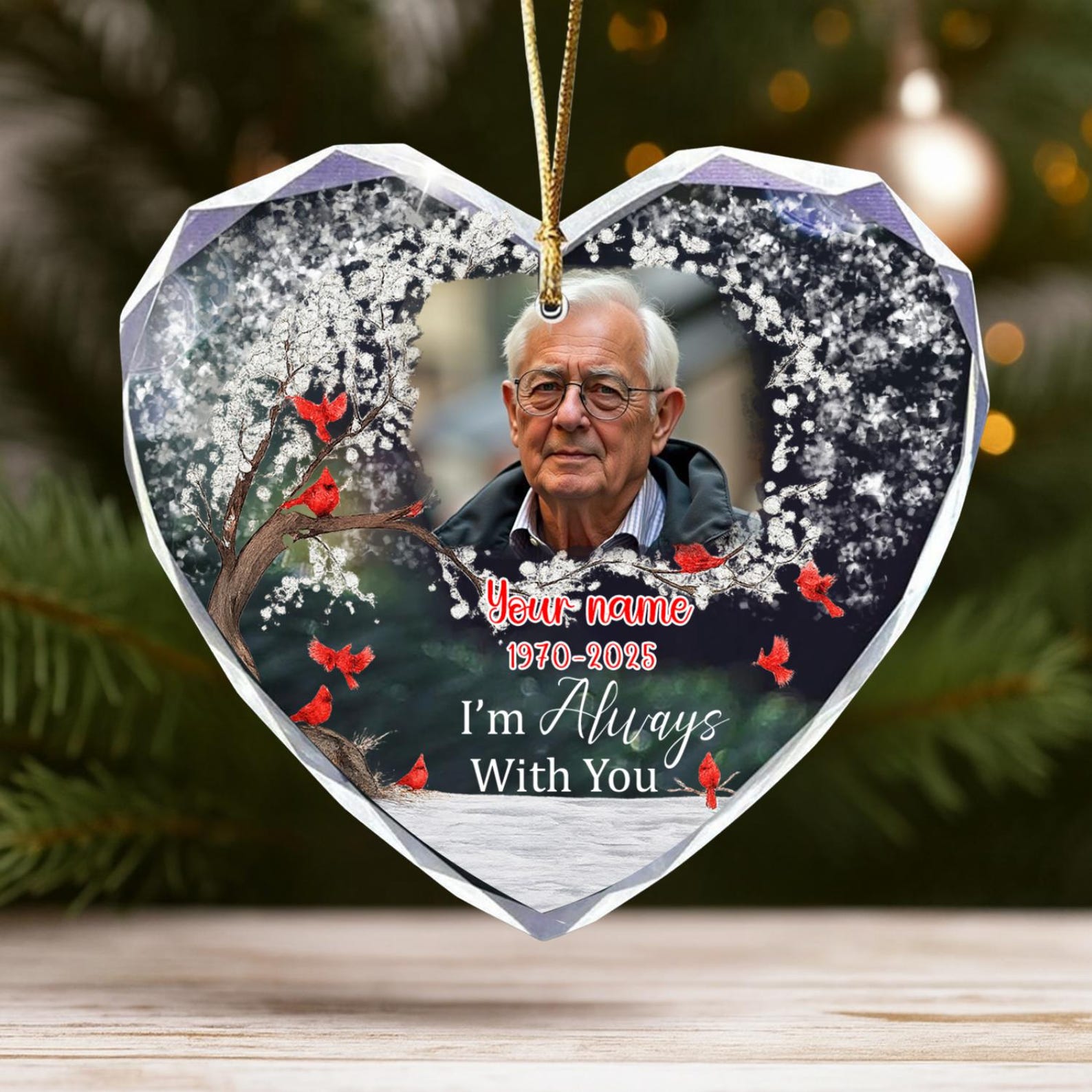 Personalized Memorial Glass Ornament – Custom Photo Christmas Keepsake ...