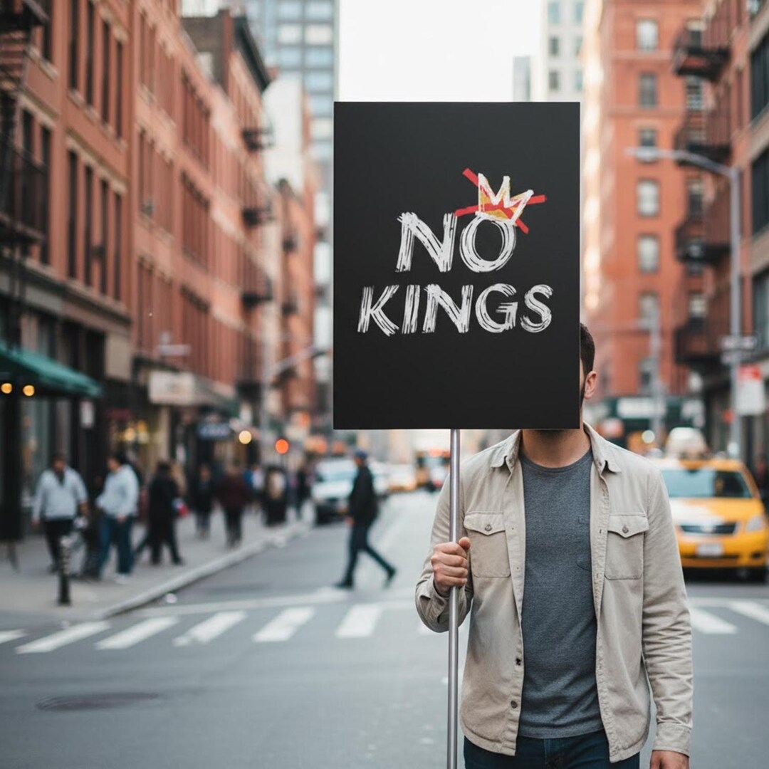 Resist Fascism Rally Sign, No Kings in America Yard Sign, Pro Democracy ...
