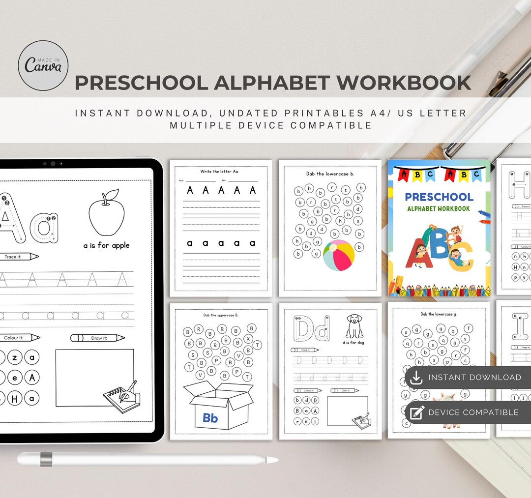 Preschool Alphabet Worksheet | Printable ABC Learning | Kids Letter ...