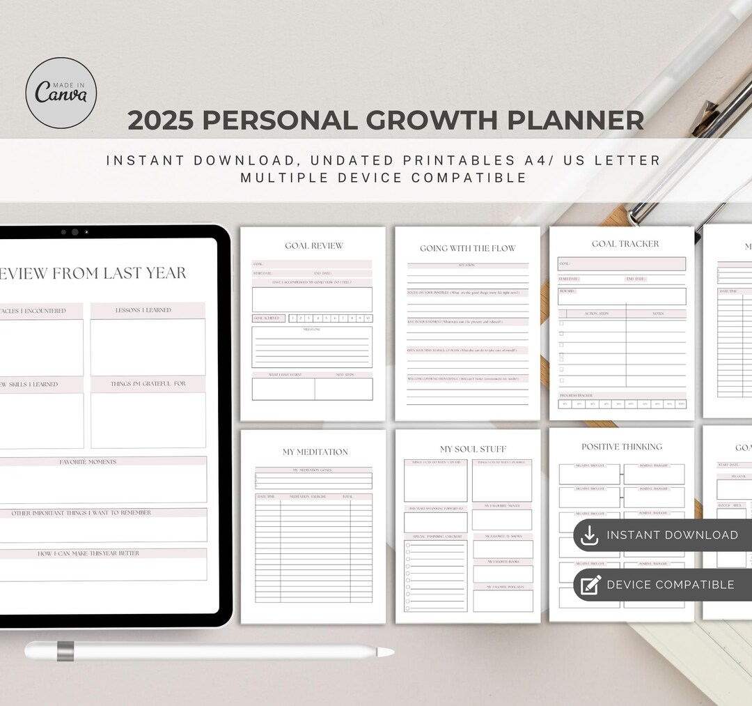 Personal Development Planner | Self-growth Journal | Goal Setting ...
