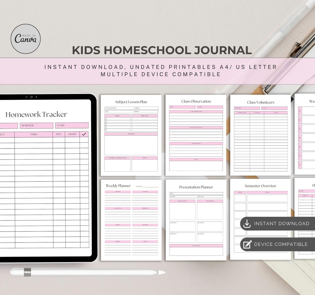Kids Homeschool Planner | Printable Homeschool Schedule | Learning ...